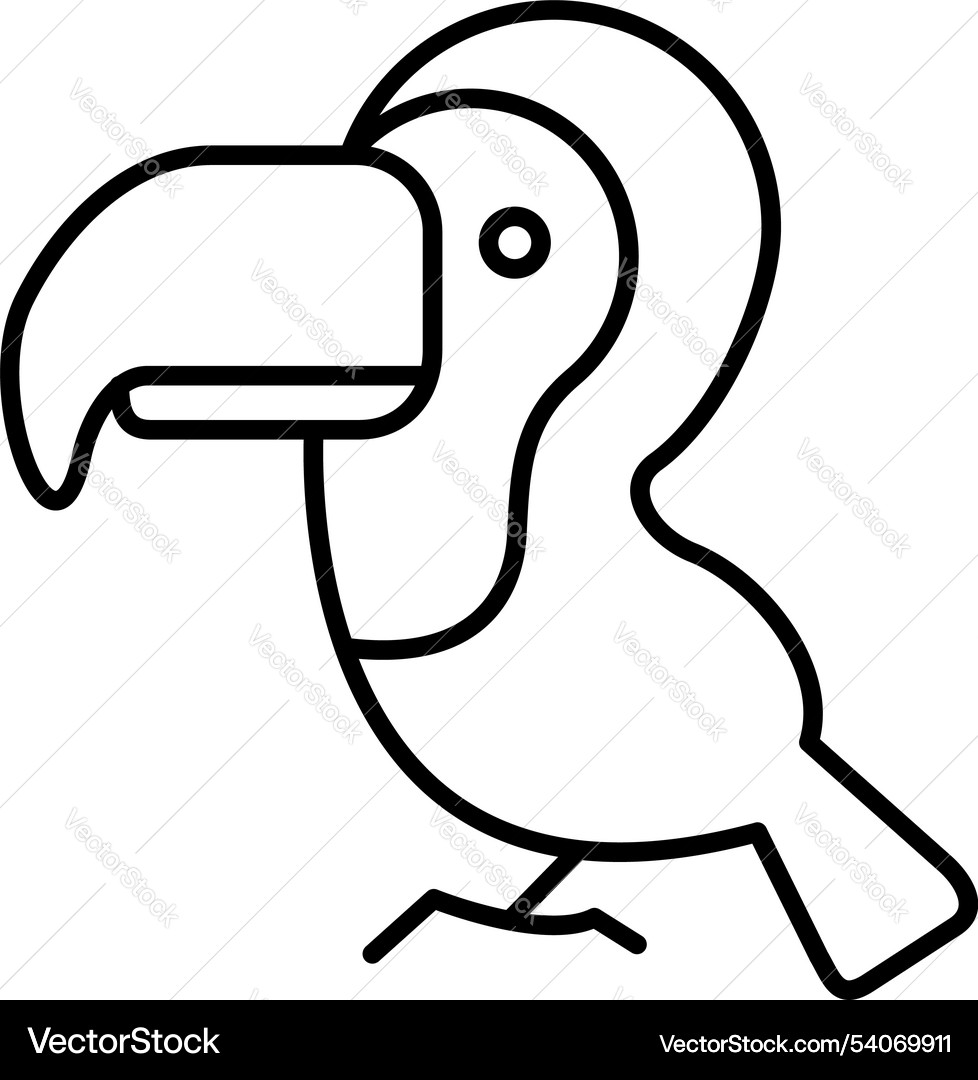Toucan line icon design Royalty Free Vector Image
