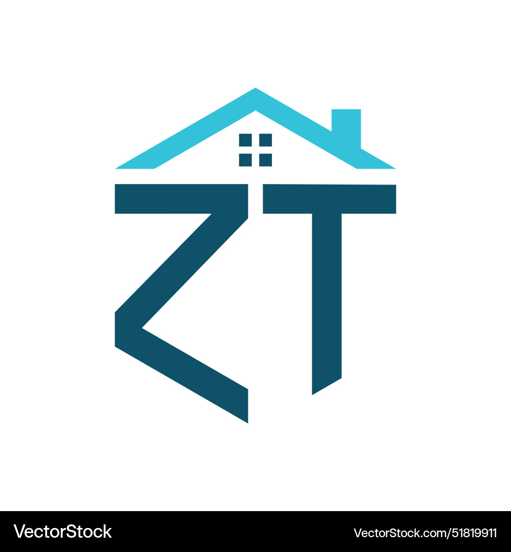 Zt house logo design template letter Royalty Free Vector