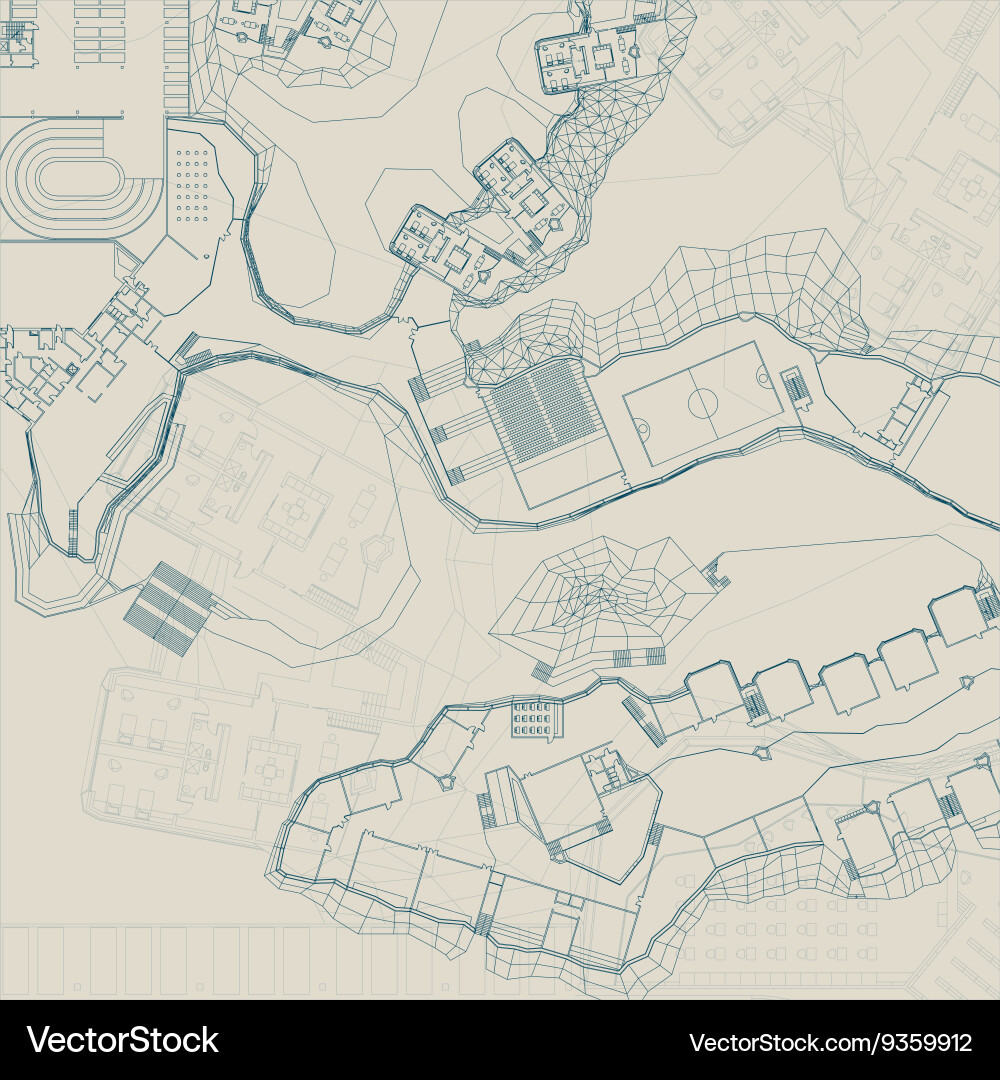 Architectural and engineering blueprint Royalty Free Vector