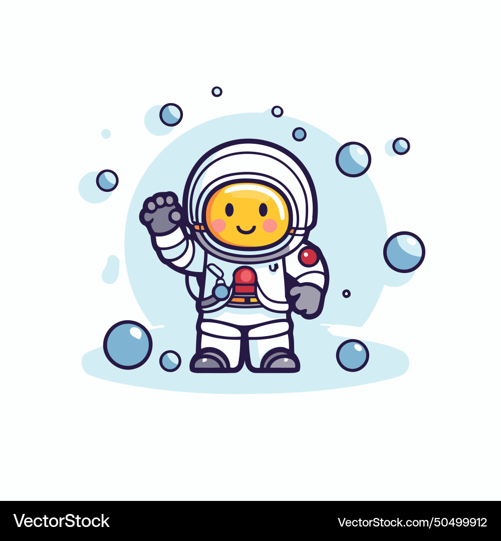 Astronaut with soap bubbles cute cartoon Vector Image