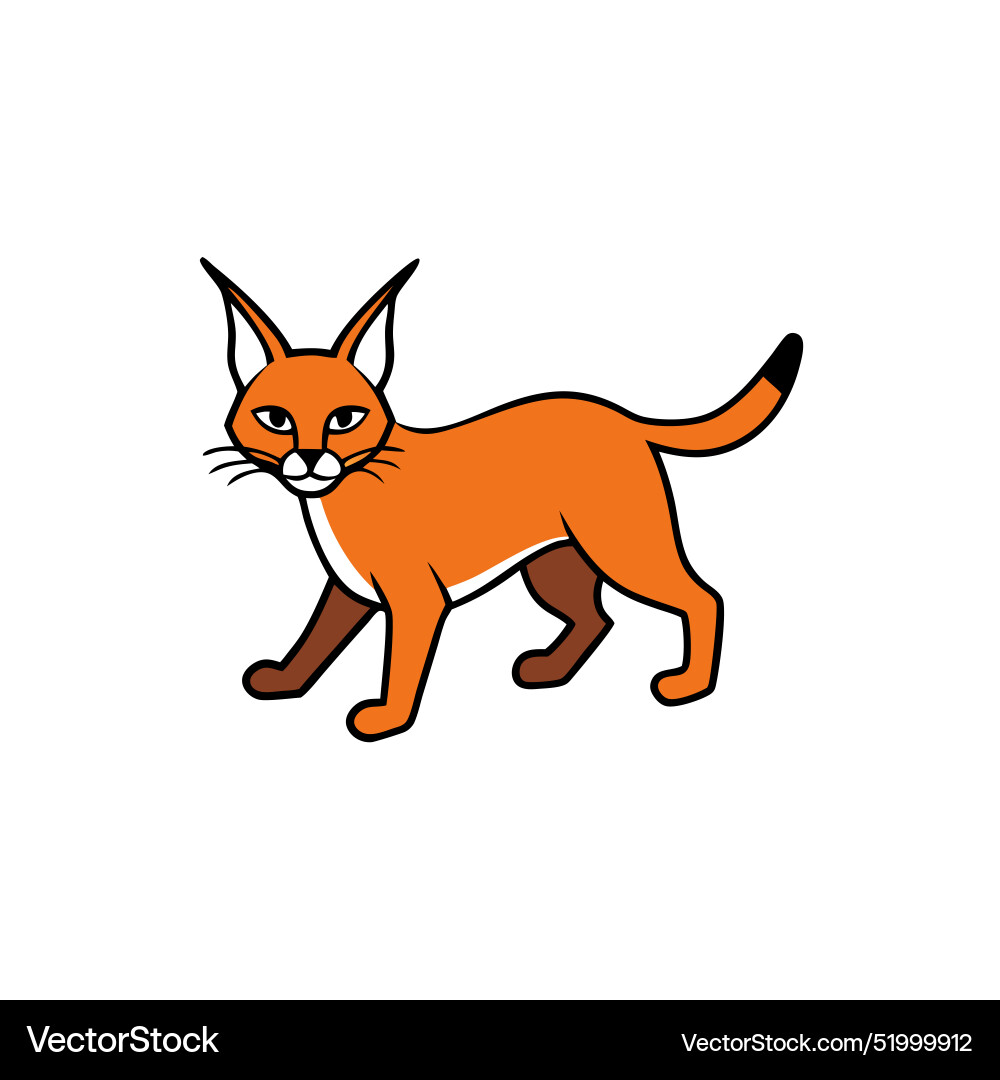Caracal lynx play icon Royalty Free Vector Image