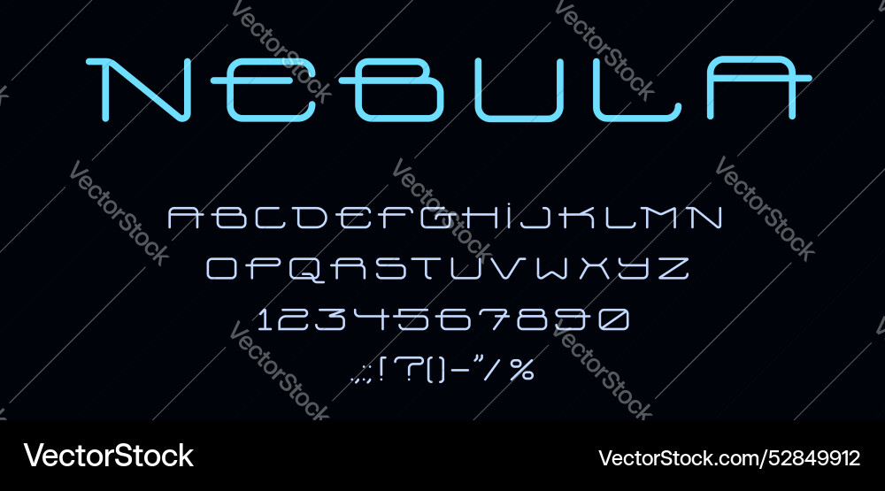 Digital display font tech type alphabet letters Vector Image