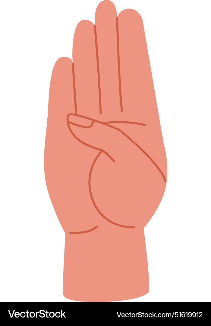 Hand sign alphabet b letter Royalty Free Vector Image