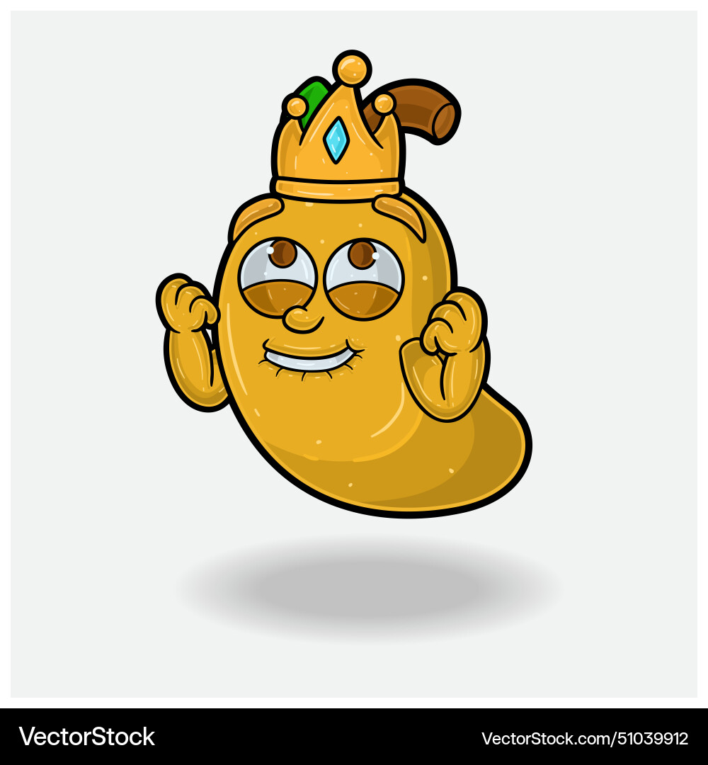 Happy expression with mango fruit crown mascot Vector Image