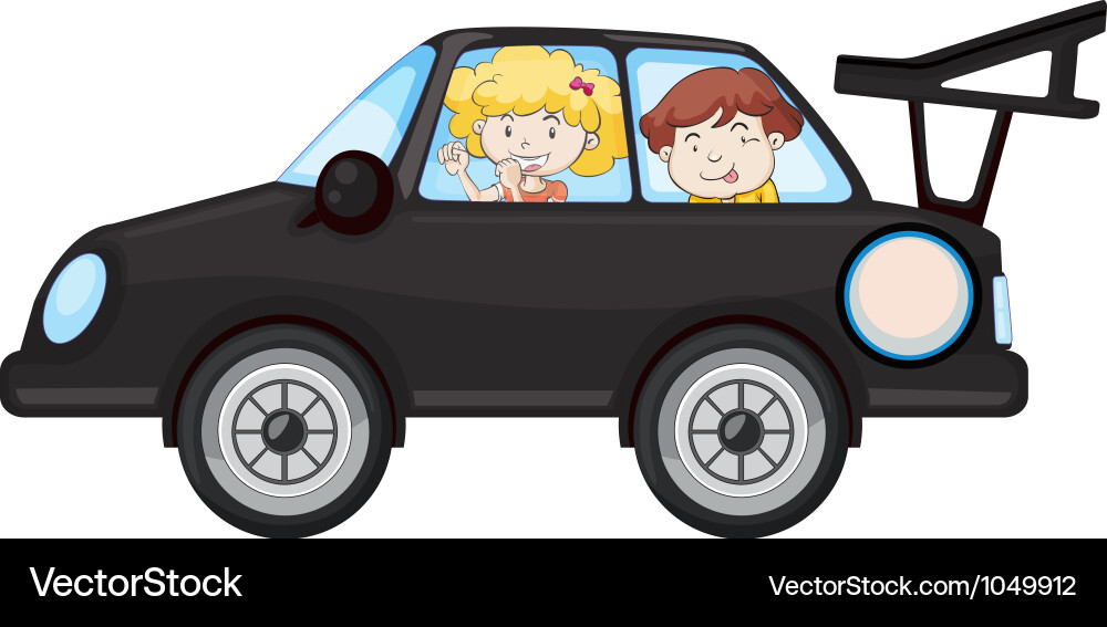 Kids in a car Royalty Free Vector Image - VectorStock