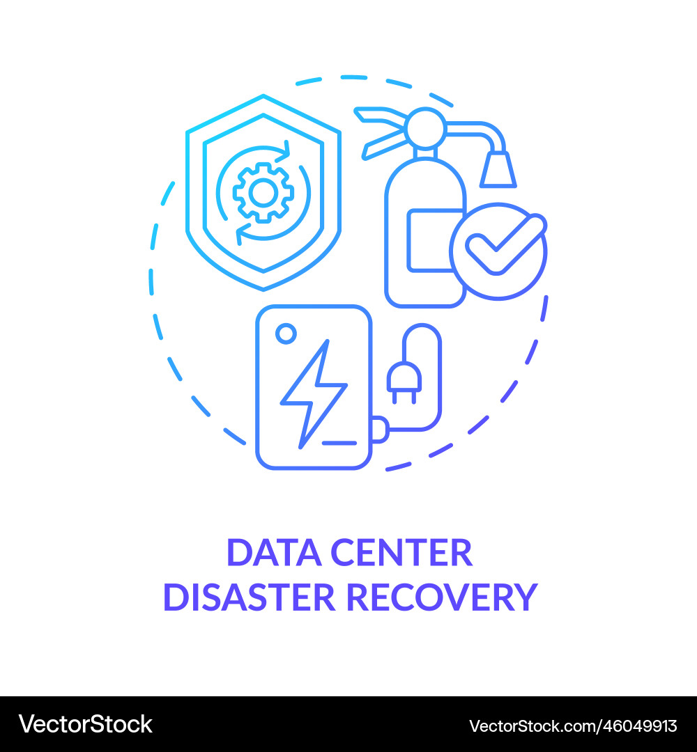 Data center disaster recovery blue gradient Vector Image