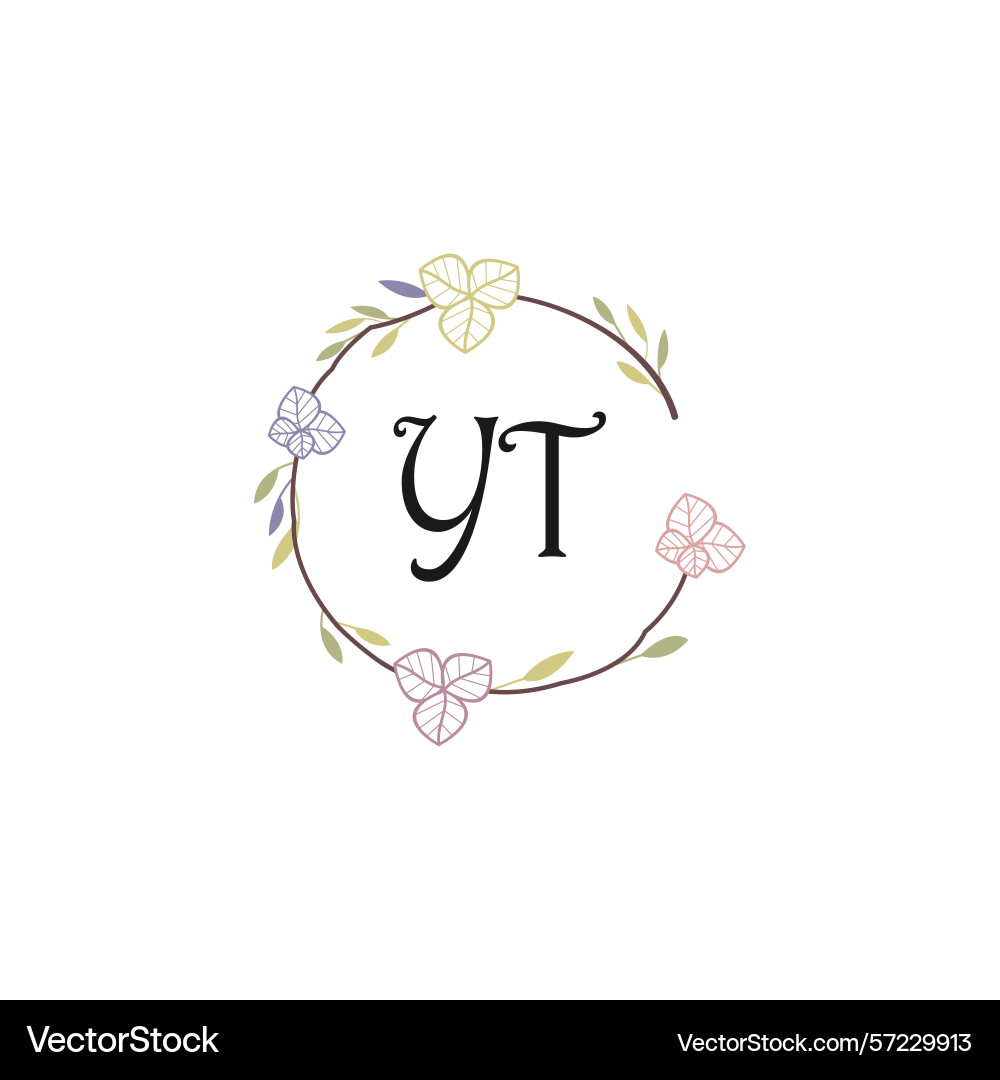 Floral monogram yt designs collection Royalty Free Vector