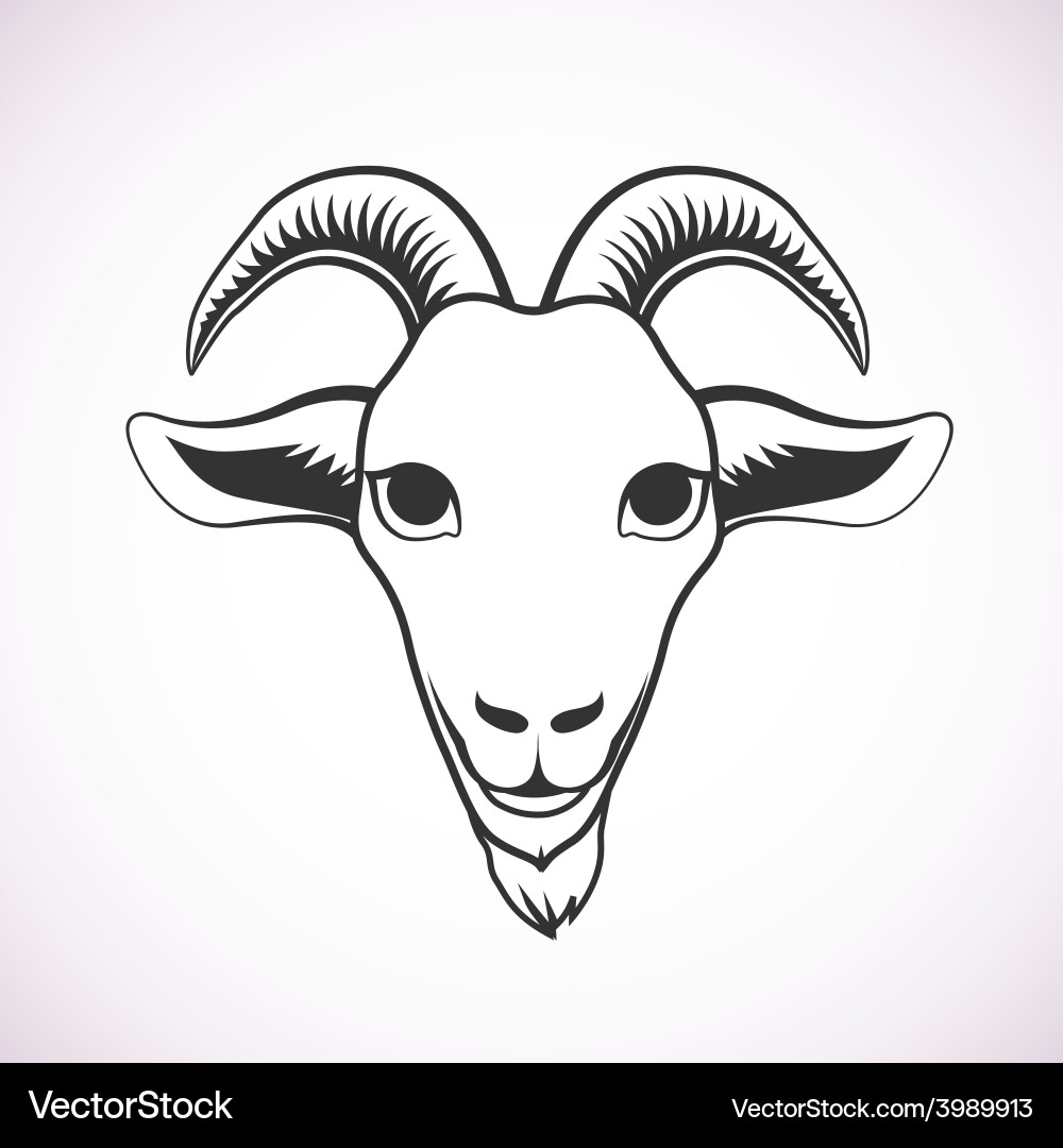 Goat face Royalty Free Vector Image - VectorStock