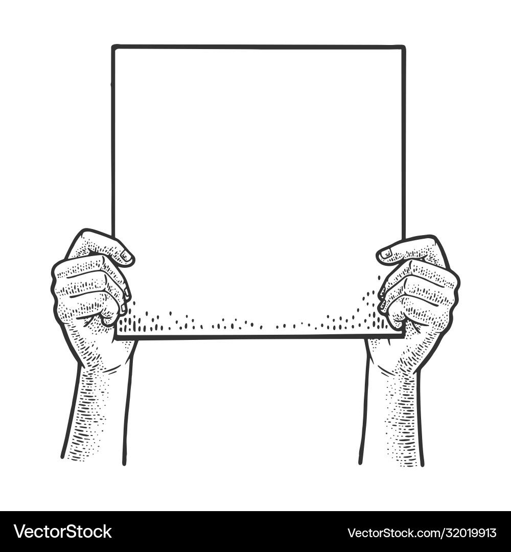Handheld Poster Sketch Royalty Free Vector Image