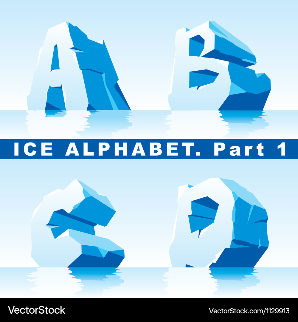 Ice alphabet 01 Royalty Free Vector Image - VectorStock