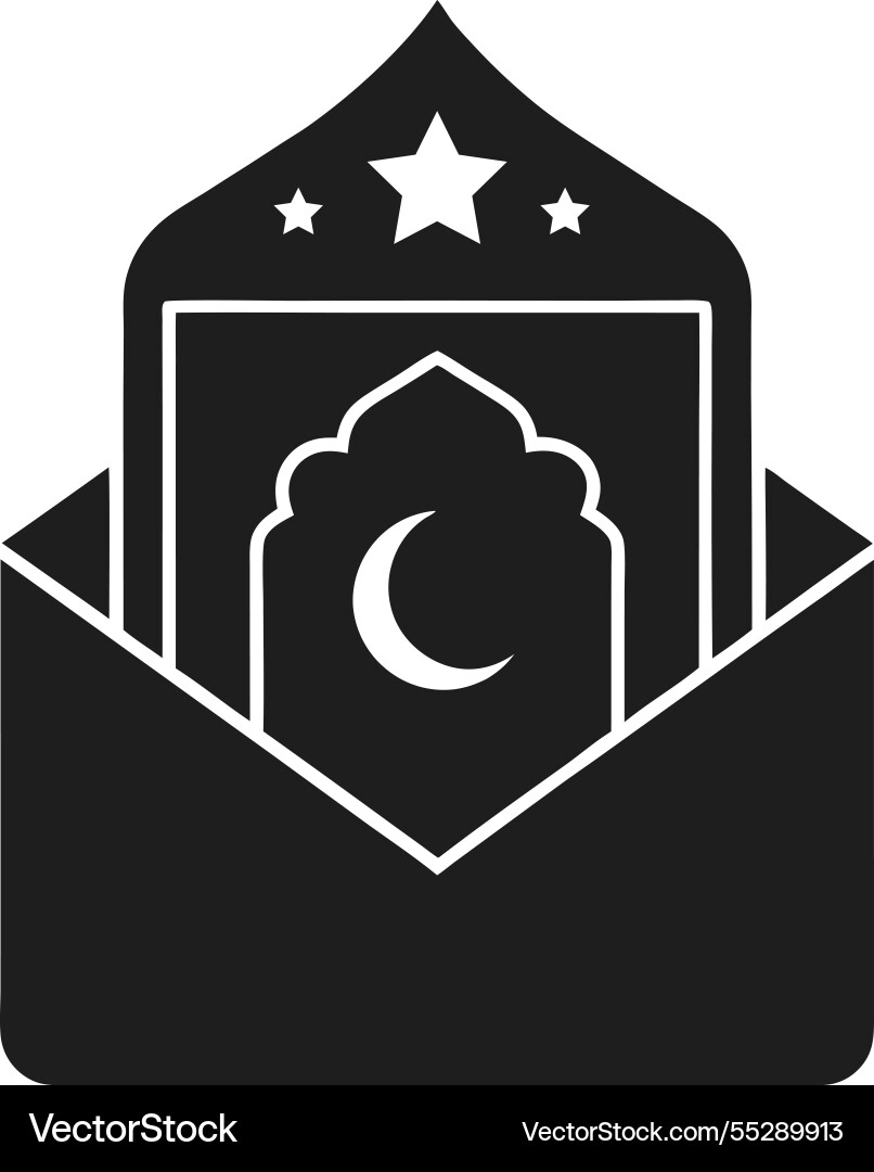 Islamic greeting card in envelope Royalty Free Vector Image