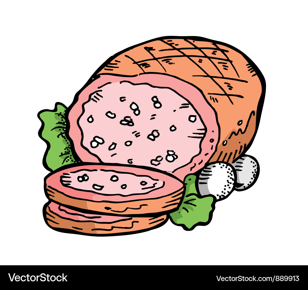 Leg of ham Royalty Free Vector Image - VectorStock