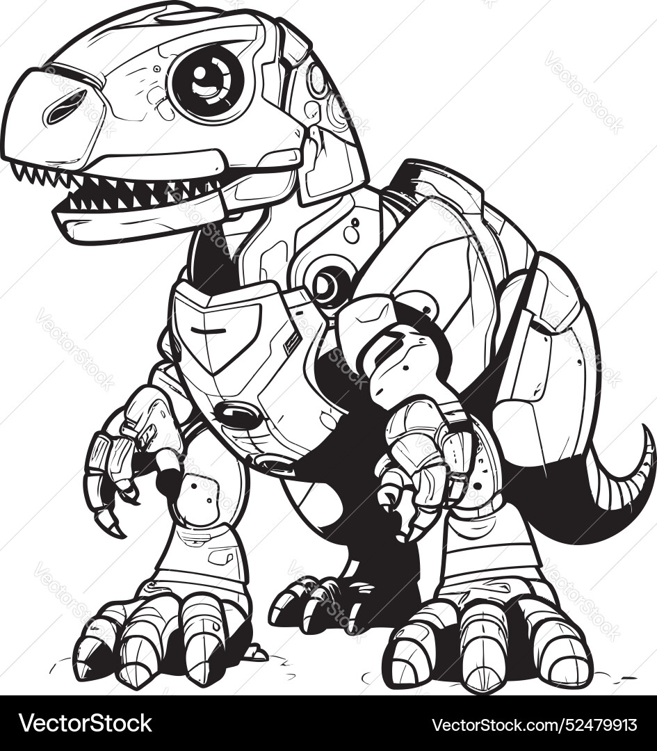 Roborex playful robot dinosaur icon dinodroid Vector Image