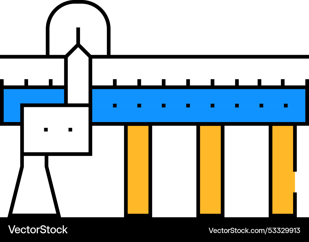Sawing centers flat icon color Royalty Free Vector Image