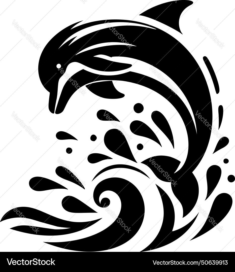 Stylized dolphin Royalty Free Vector Image - VectorStock