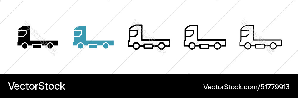 Truck container empty icon set black filled Vector Image