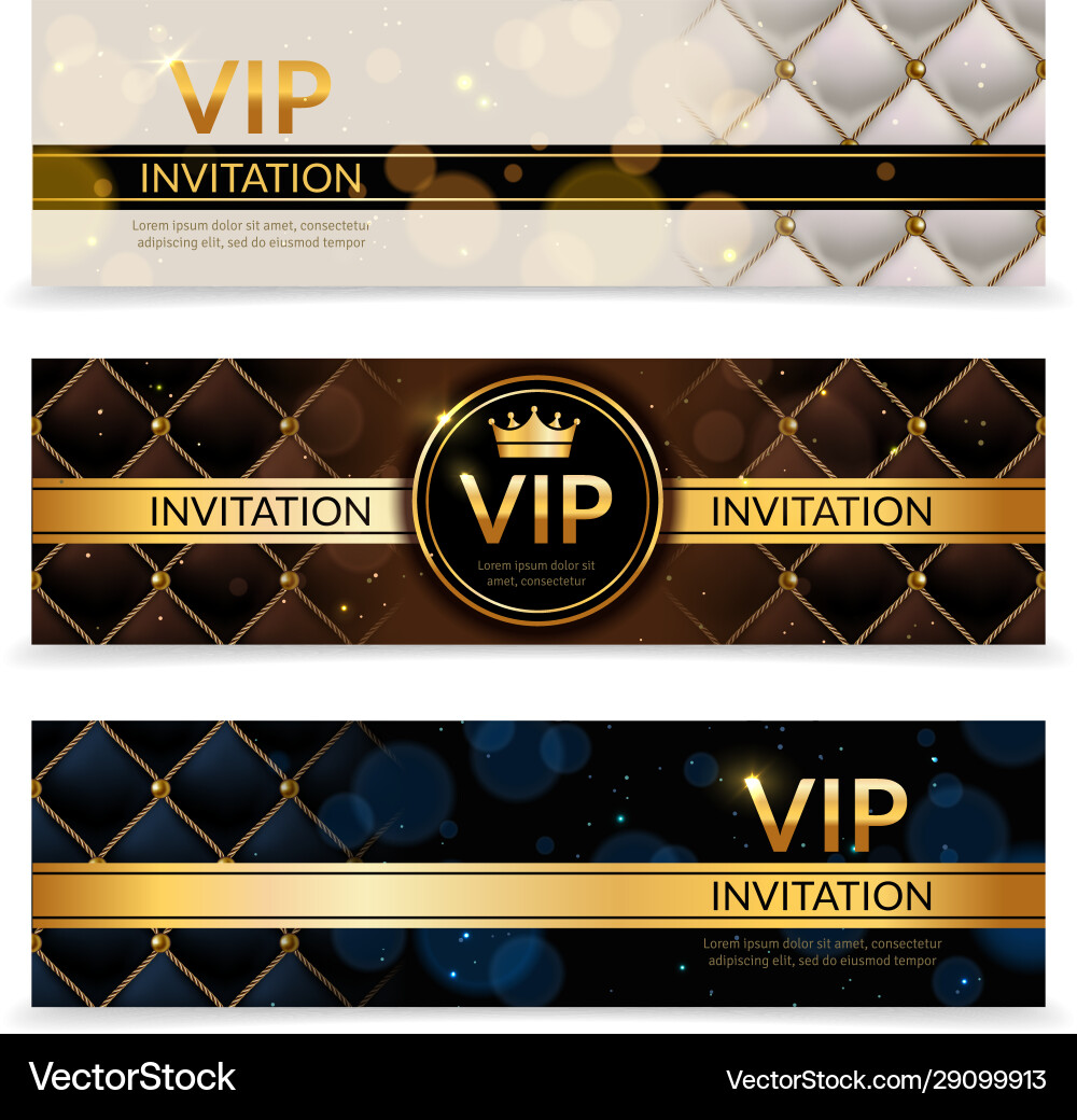 Vip banners premium invitation card luxury Vector Image