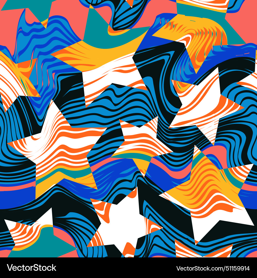 Abstract star seamless pattern Royalty Free Vector Image