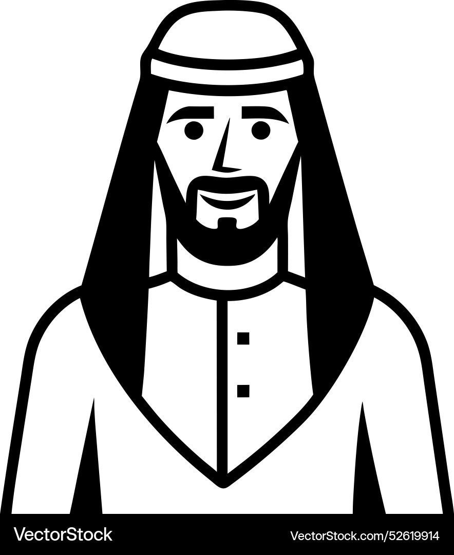 Arabic man silhouette design 2 Royalty Free Vector Image