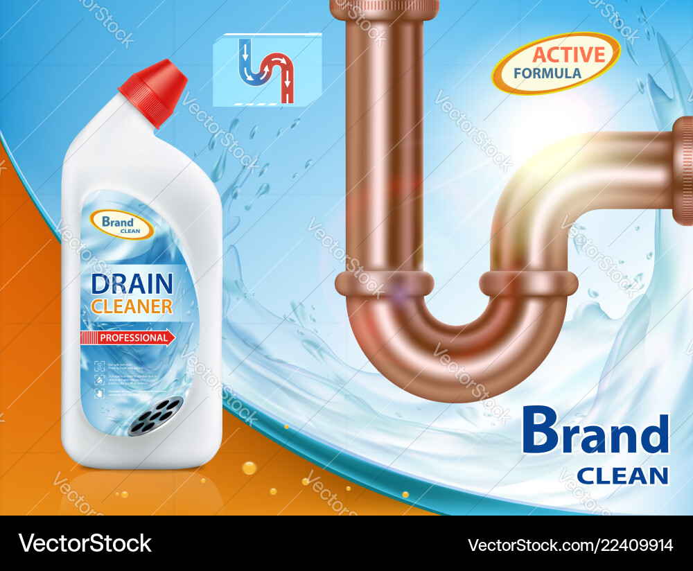 Bottle with drain cleaner Royalty Free Vector Image