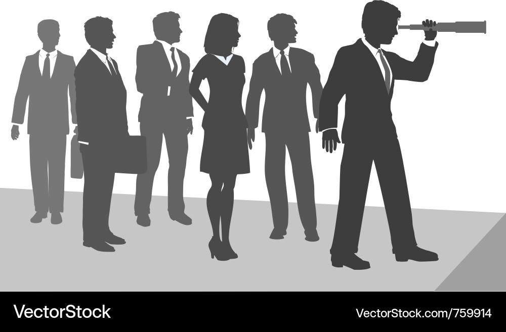Business person telescope Royalty Free Vector Image