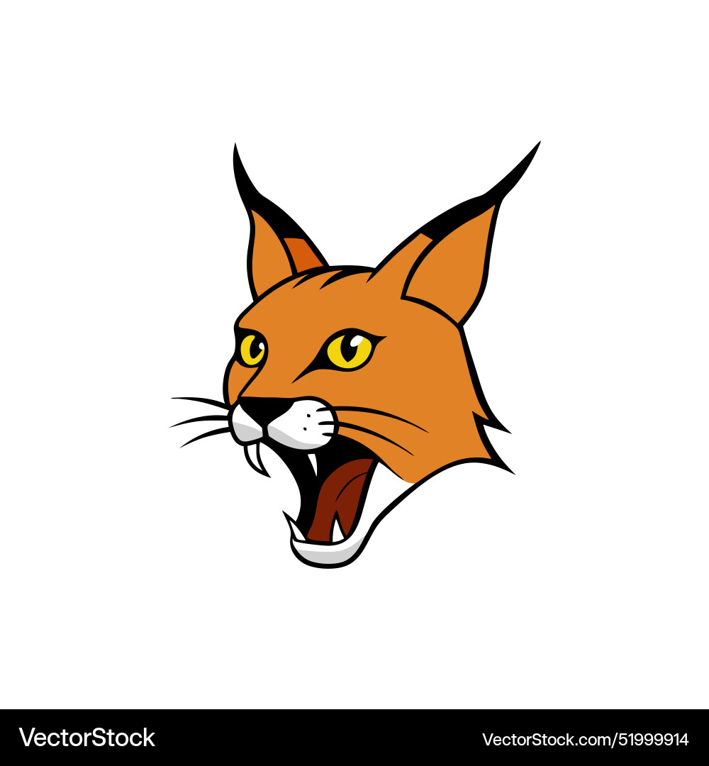 Caracal lynx screams icon Royalty Free Vector Image