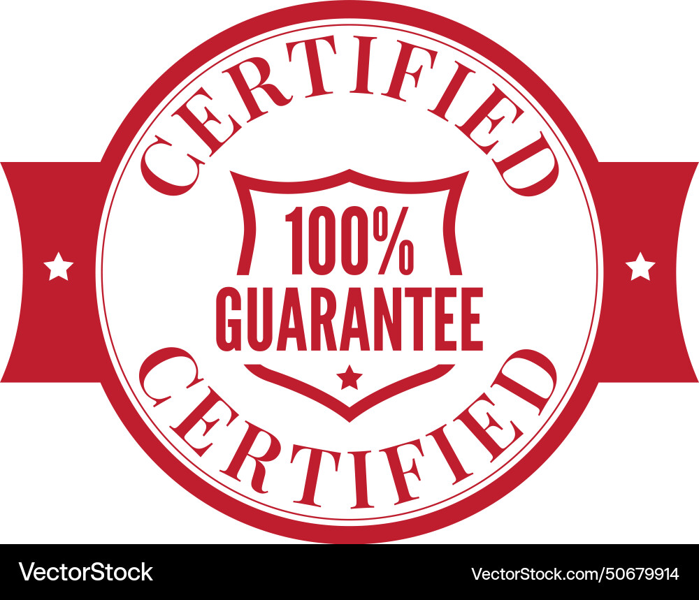 Certified guarantee banner Royalty Free Vector Image