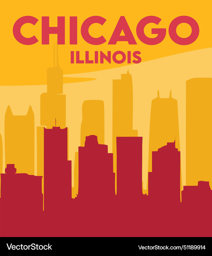 Chicago illinois with beautiful view Royalty Free Vector