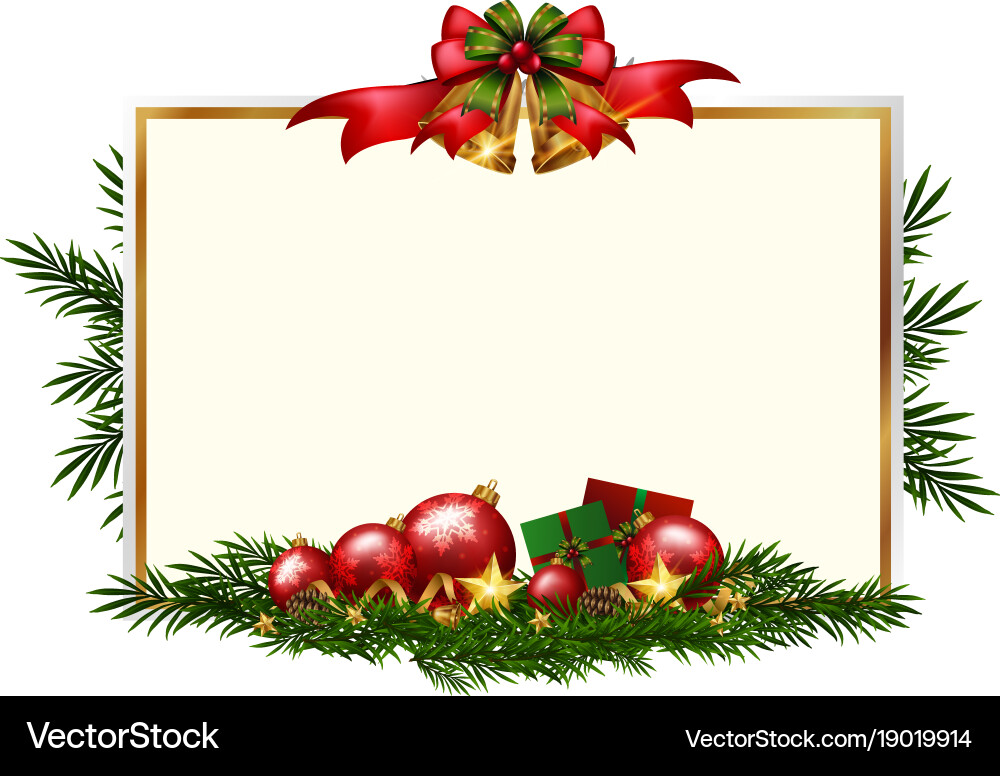 Christmas card template with red balls Royalty Free Vector