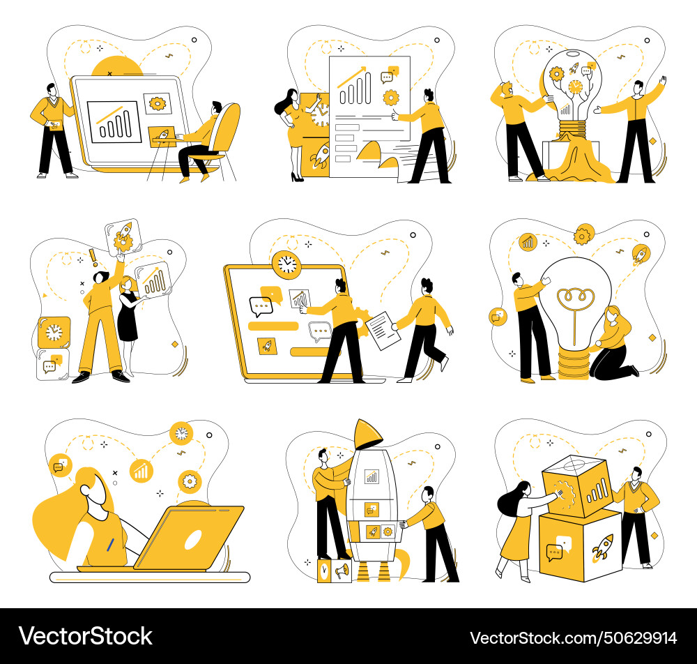 Cooperative work metaphorically Royalty Free Vector Image