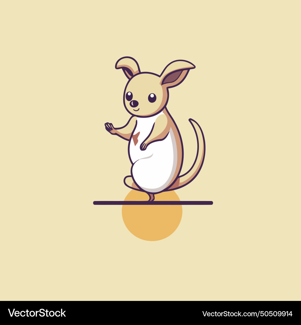 Cute kangaroo cartoon character in flat style Vector Image