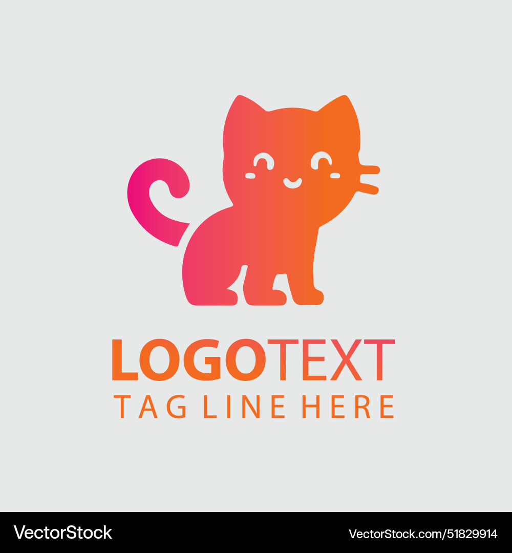 Cute kitty cat logo Royalty Free Vector Image - VectorStock