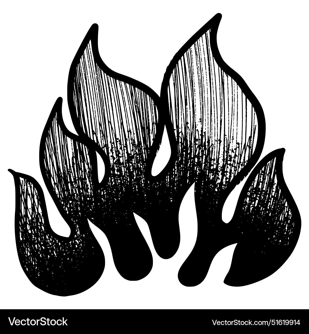 Doodle sketch style of hand drawn fire Royalty Free Vector