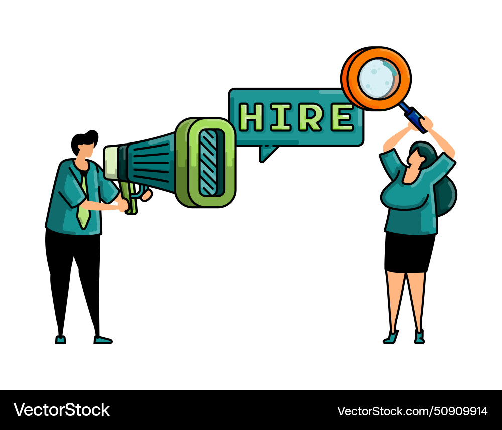 Hiring with the words hire and megaphone Vector Image