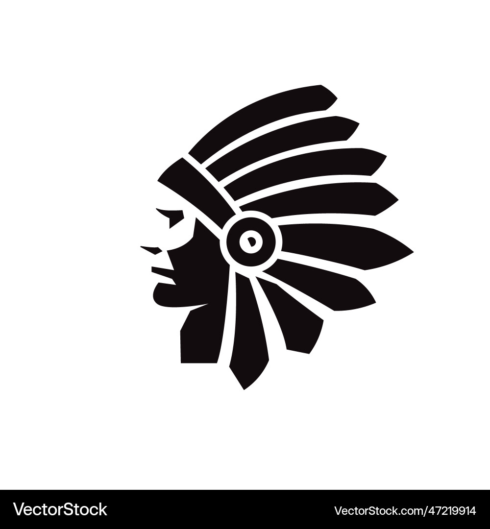 Native American Chief Silhouette Royalty Free Vector Image