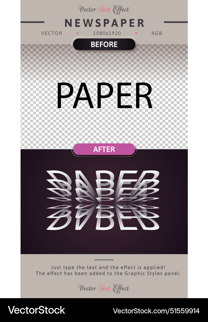 Newspaper - editable text effect font style Vector Image Newspaper - editable text effect font style Vector Image