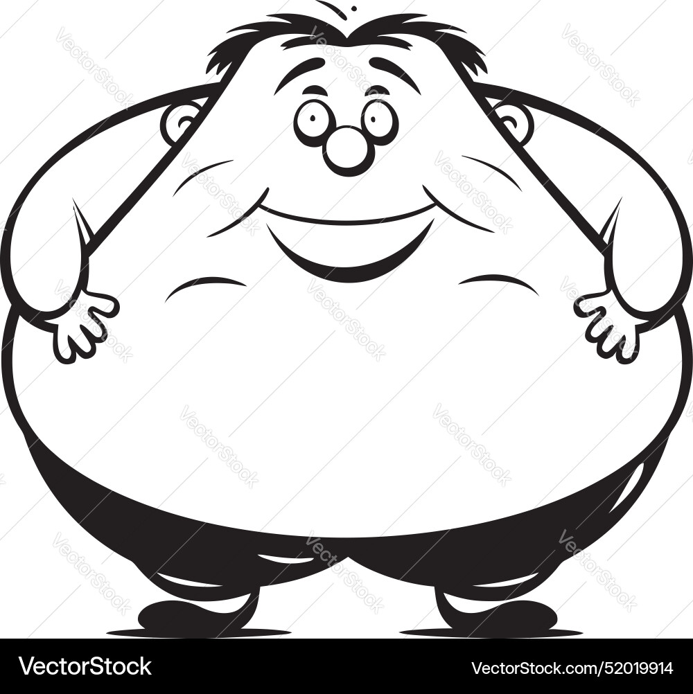 Rotund representation fat man logo chubby Vector Image