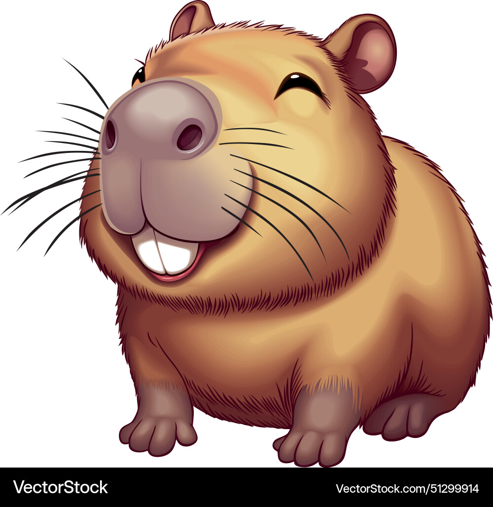 Smiling Capybara - Cute Rodent Royalty Free Vector Image