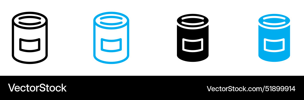 Tin can icon set collection for web Royalty Free Vector