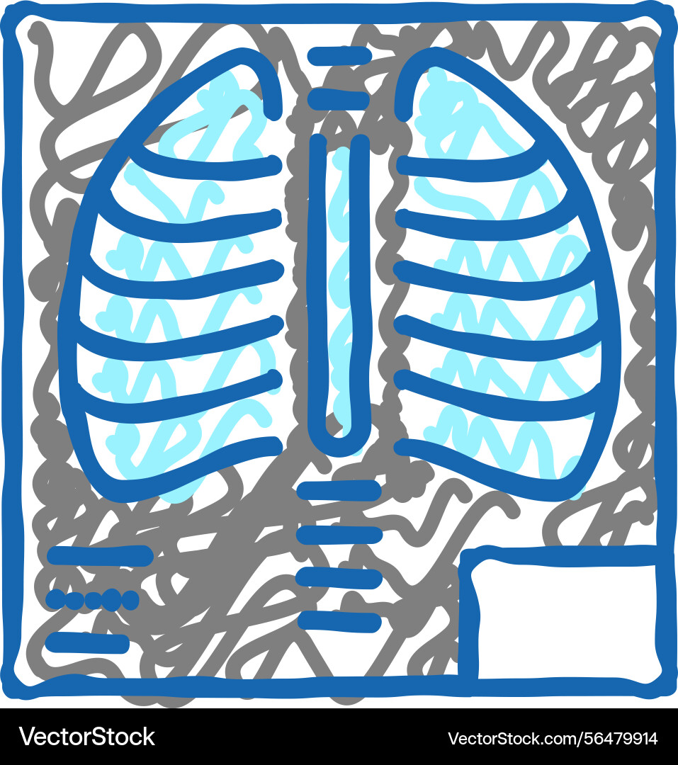 X-ray radiology icon doodle flat Royalty Free Vector Image