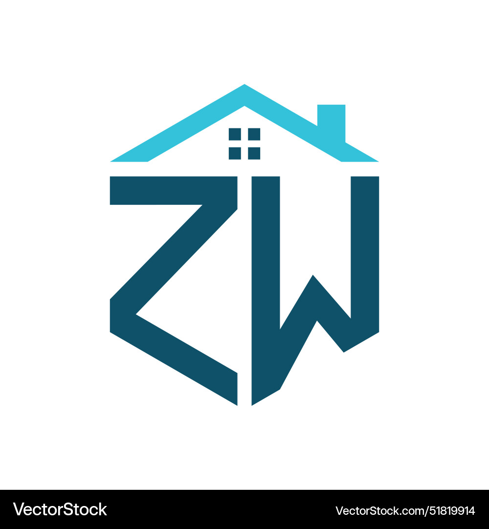 Zw house logo design template letter Royalty Free Vector