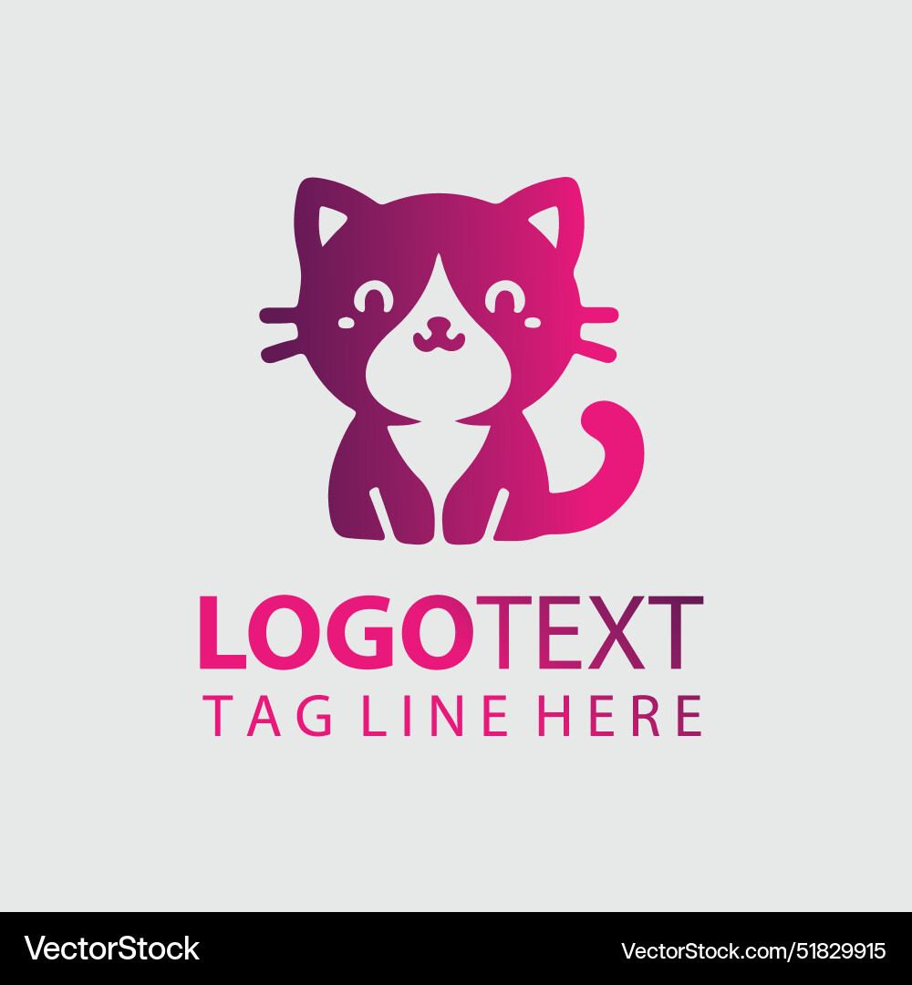 Cute kitty cat logo Royalty Free Vector Image - VectorStock