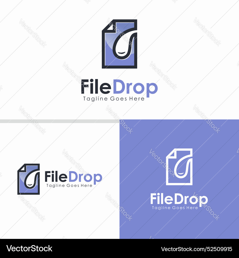File drop logo design concept creative Royalty Free Vector