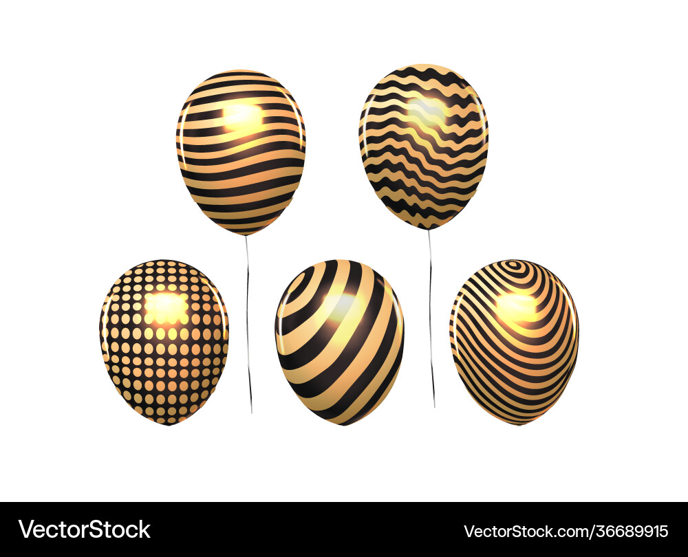 Gold balloons isolated on white background Vector Image