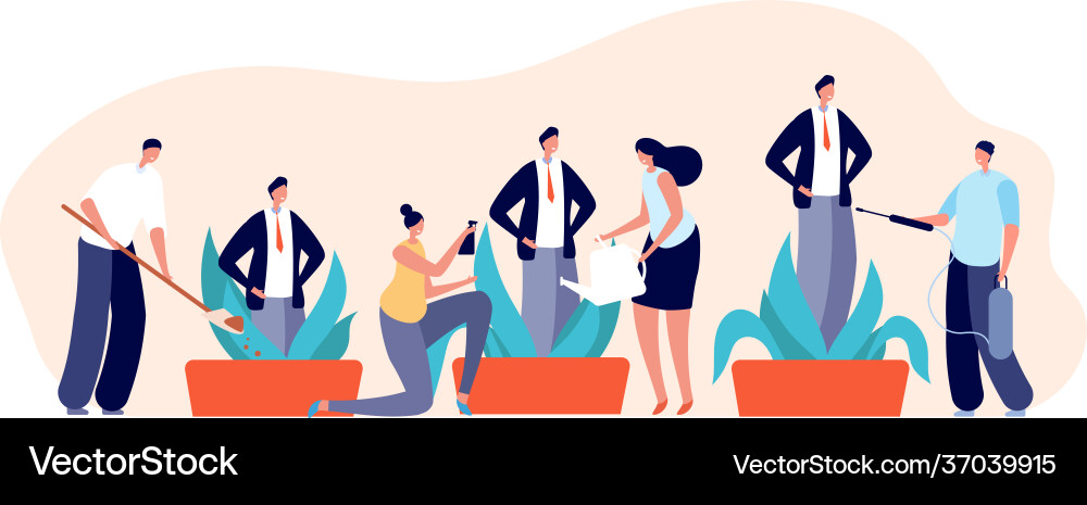 Mentoring concept inspiring professionals Vector Image