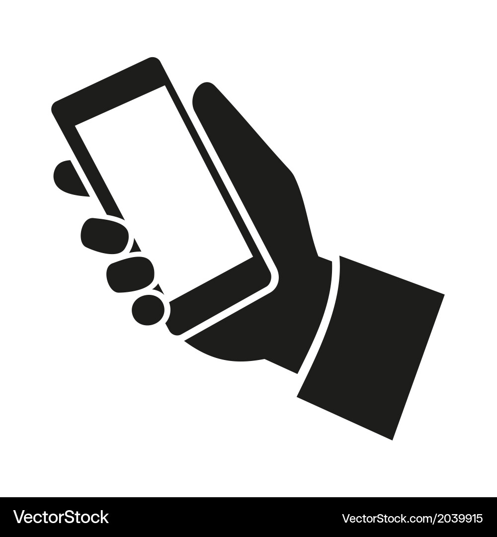 Mobile phone in hand icon Royalty Free Vector Image