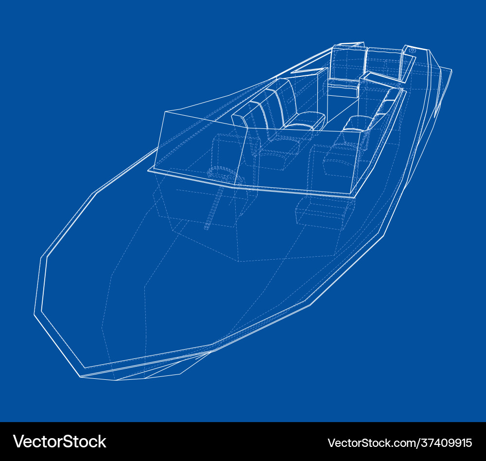 Modern boat with seats Royalty Free Vector Image