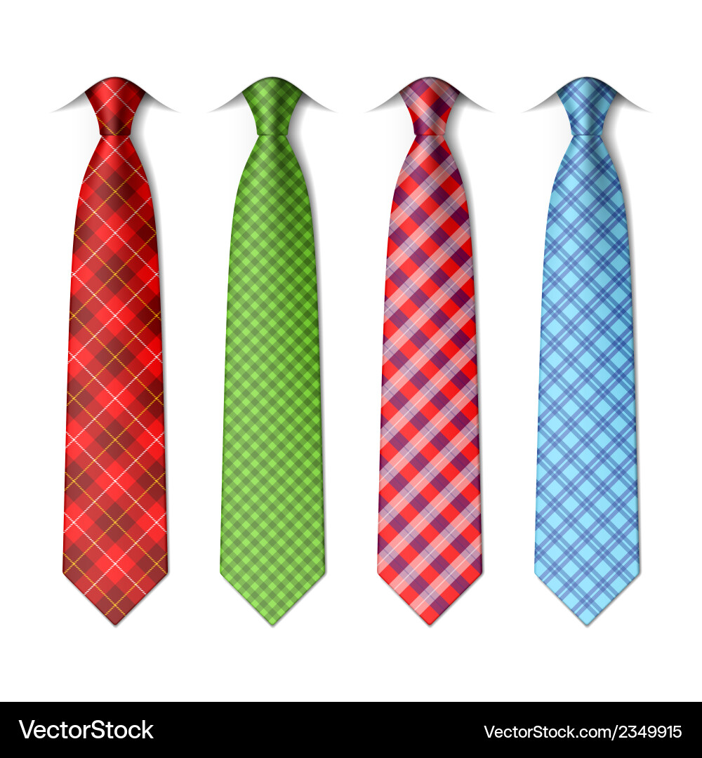Plaid checkered silk ties Royalty Free Vector Image
