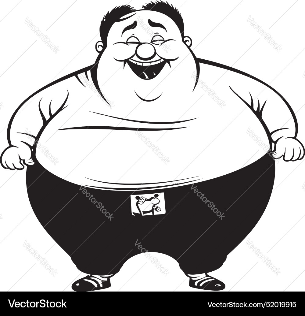 Portly portrait fat man graphic design hefty Vector Image