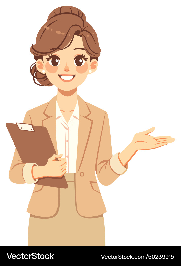 Professional woman presenting Royalty Free Vector Image